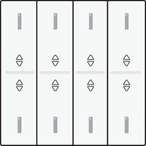 Home automation - four-fold key with "up"/"down" arrows for push button ...