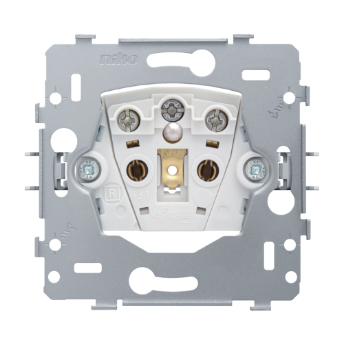 Base for socket outlet with pin earthing and shutters, flush-mounting ...
