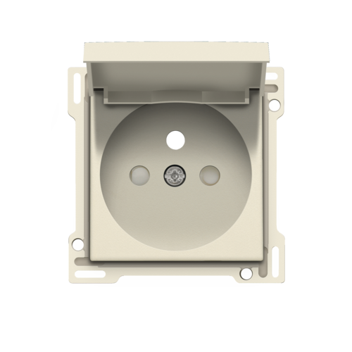 Finishing set for socket outlet with hinged lid, pin earthing and ...