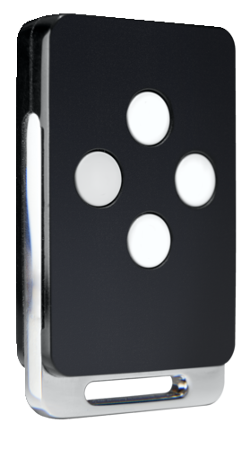Wireless mini hand-held transmitter with 1 channel and 4 action buttons