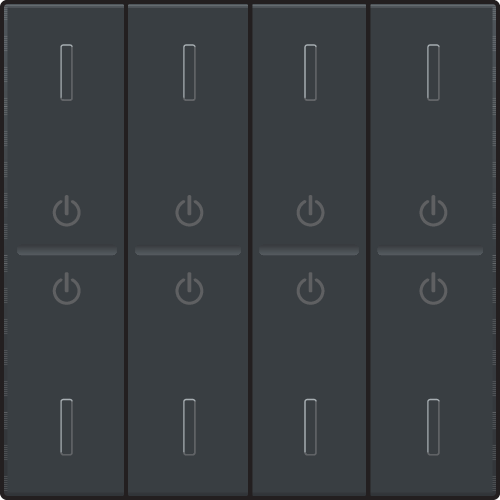 Home automation - four-fold key with I and 0 symbols for wireless ...