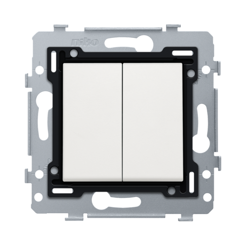 Tweevoudige schakelaar 71 x 71 mm met insteekklemmen, sokkel en ...