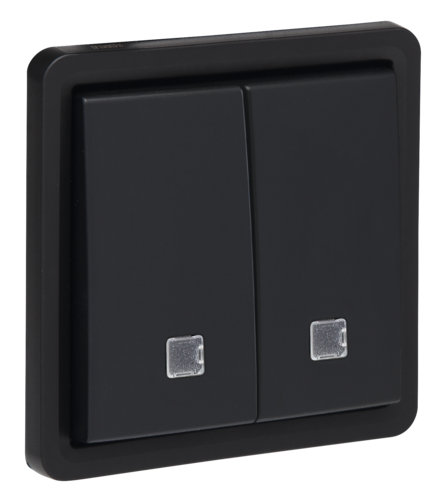 Splashproof, illuminable double push button 10 A with 2 N.O. or N.C ...